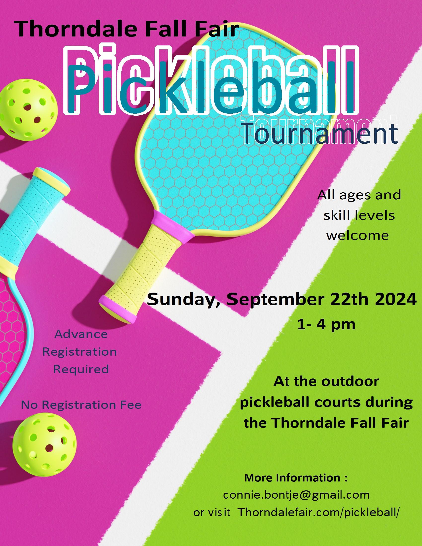 Pickleball Tournament – Thorndale Fair
